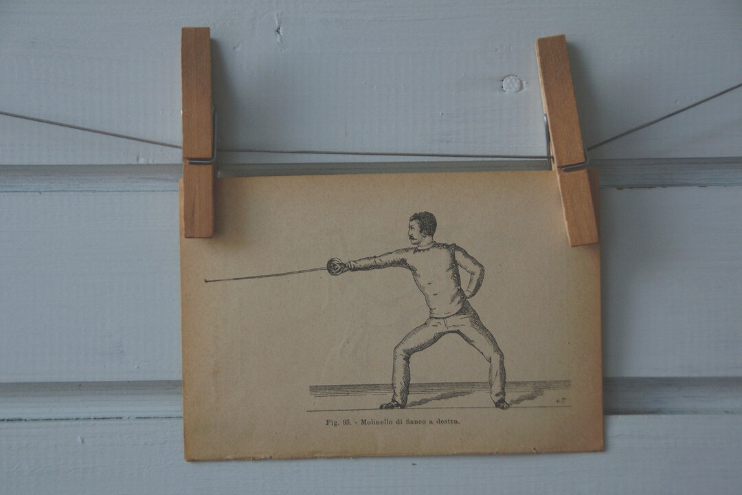 1917 Vintage Fencing Lithograph Illustration - Etsy