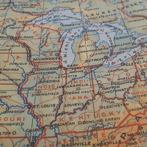 1956 Vintage USA Map - Etsy