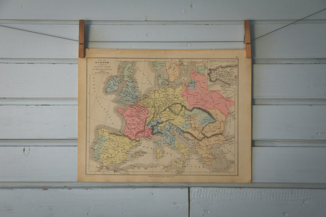 1886 Vintage Map of Europe - Etsy