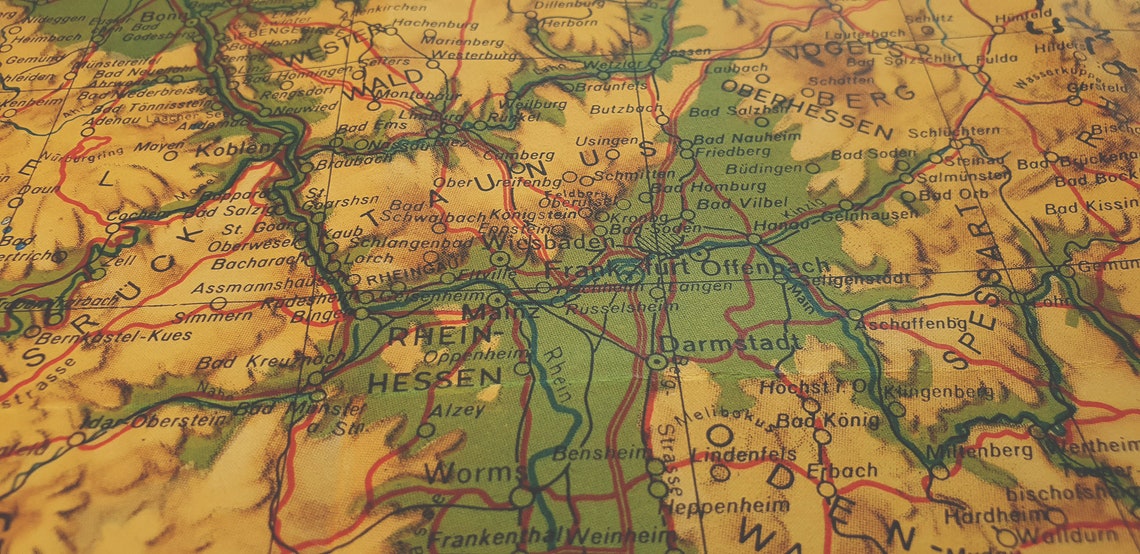 1950s Vintage Map of Germany | Etsy