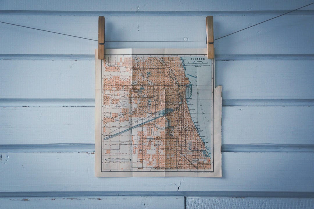 1905 Vintage Chicago Map - Etsy