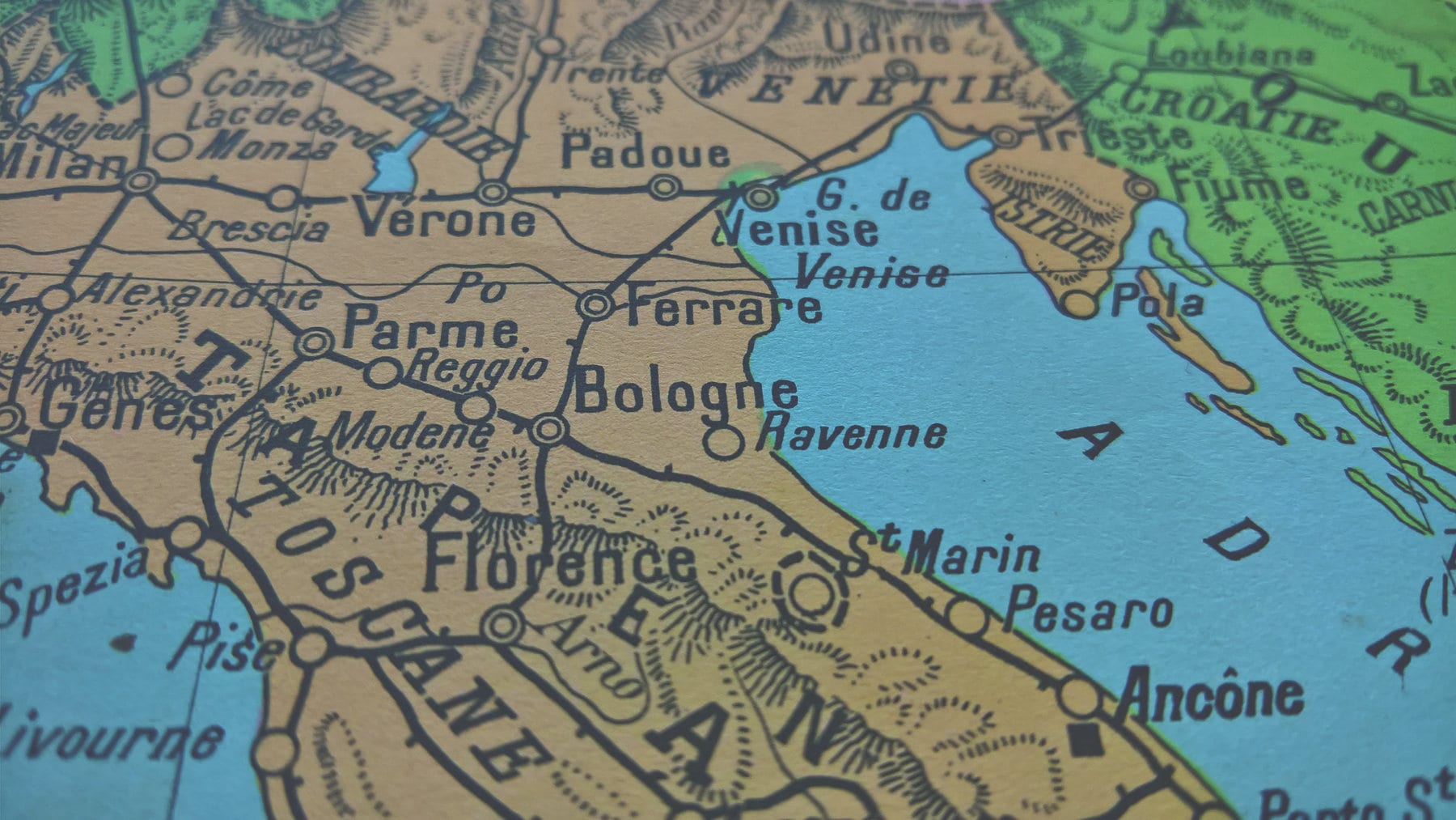 1936 Vintage Map of Italy