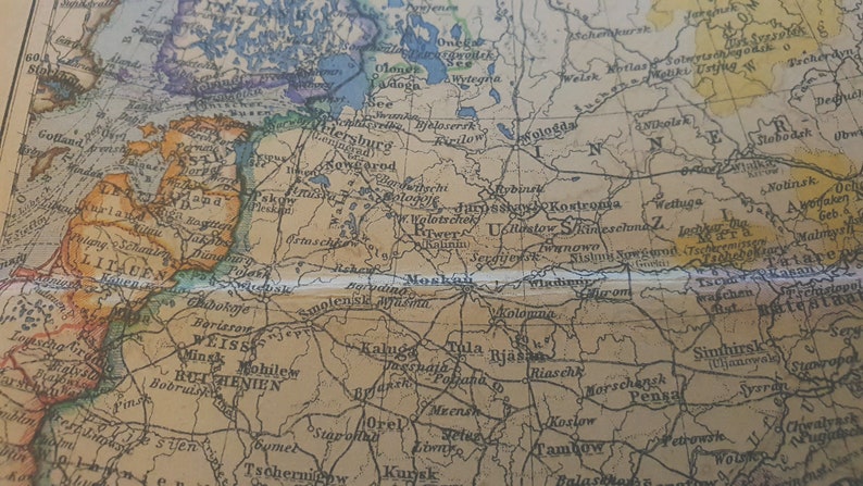 1943 Vintage Map of Russia - Etsy