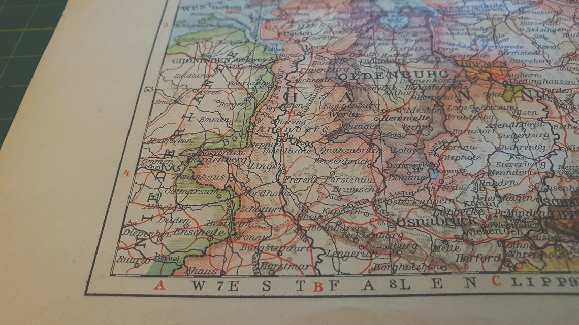 1932 Vintage Northwest Germany Map - Etsy