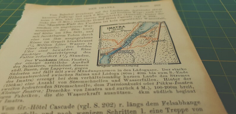 1912 Vintage Imatra Map - Etsy