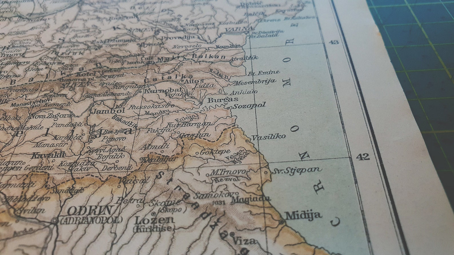 1900 Vintage Bulgaria Serbia & Monenegro Map | Etsy