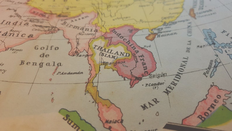 1950 Vintage Map of Asia - Etsy