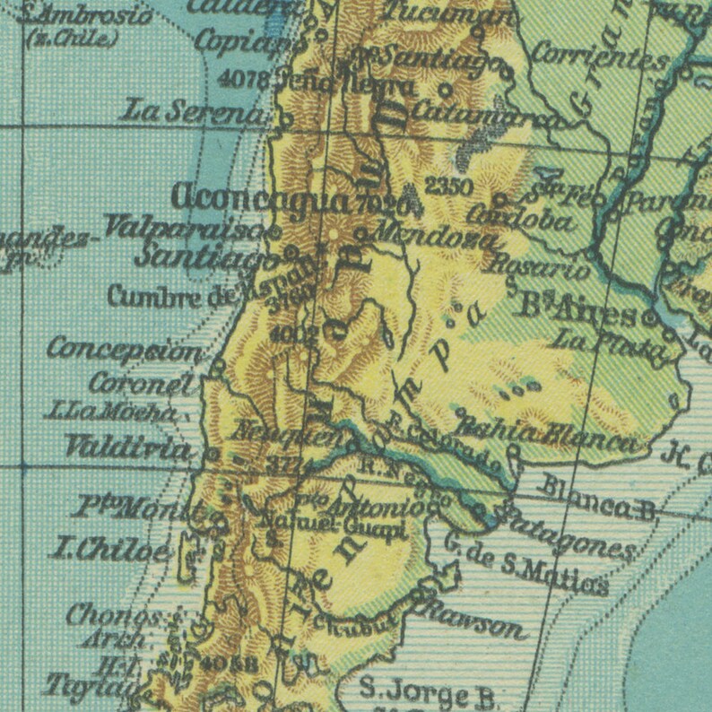1931 Vintage Map of the Americas - Etsy