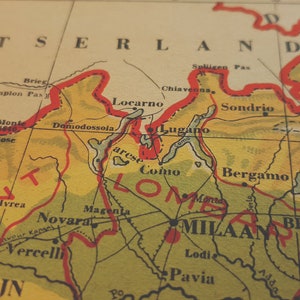 1941 Vintage North Italy Map - Etsy