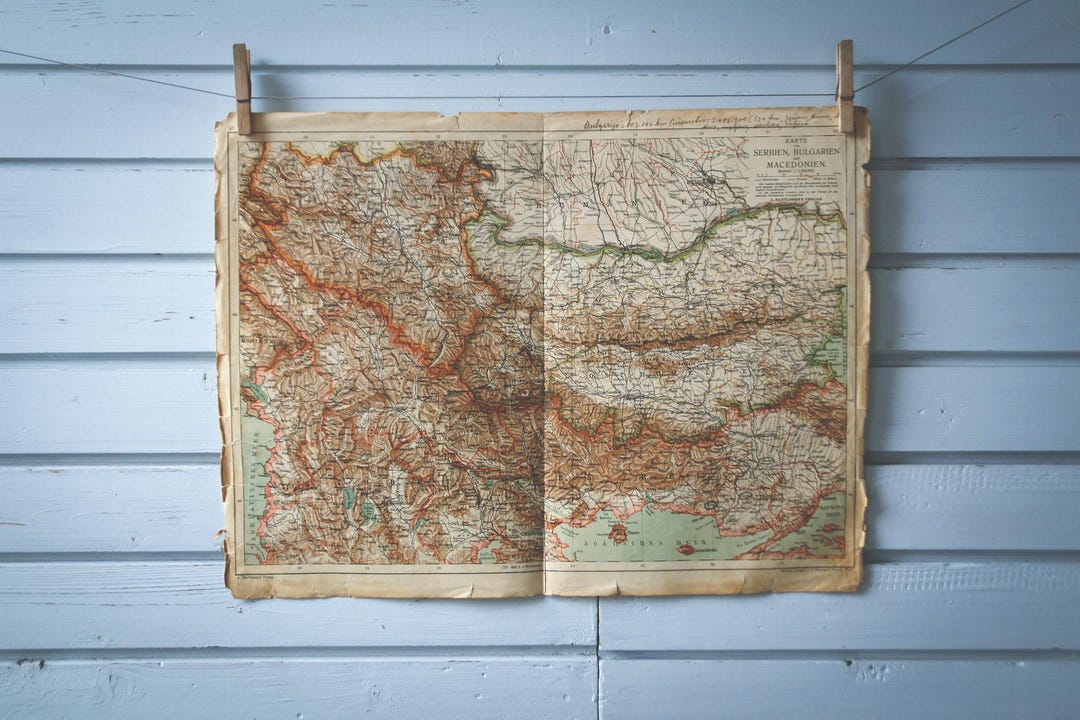 1904 Vintage Central Balkans Map - Etsy