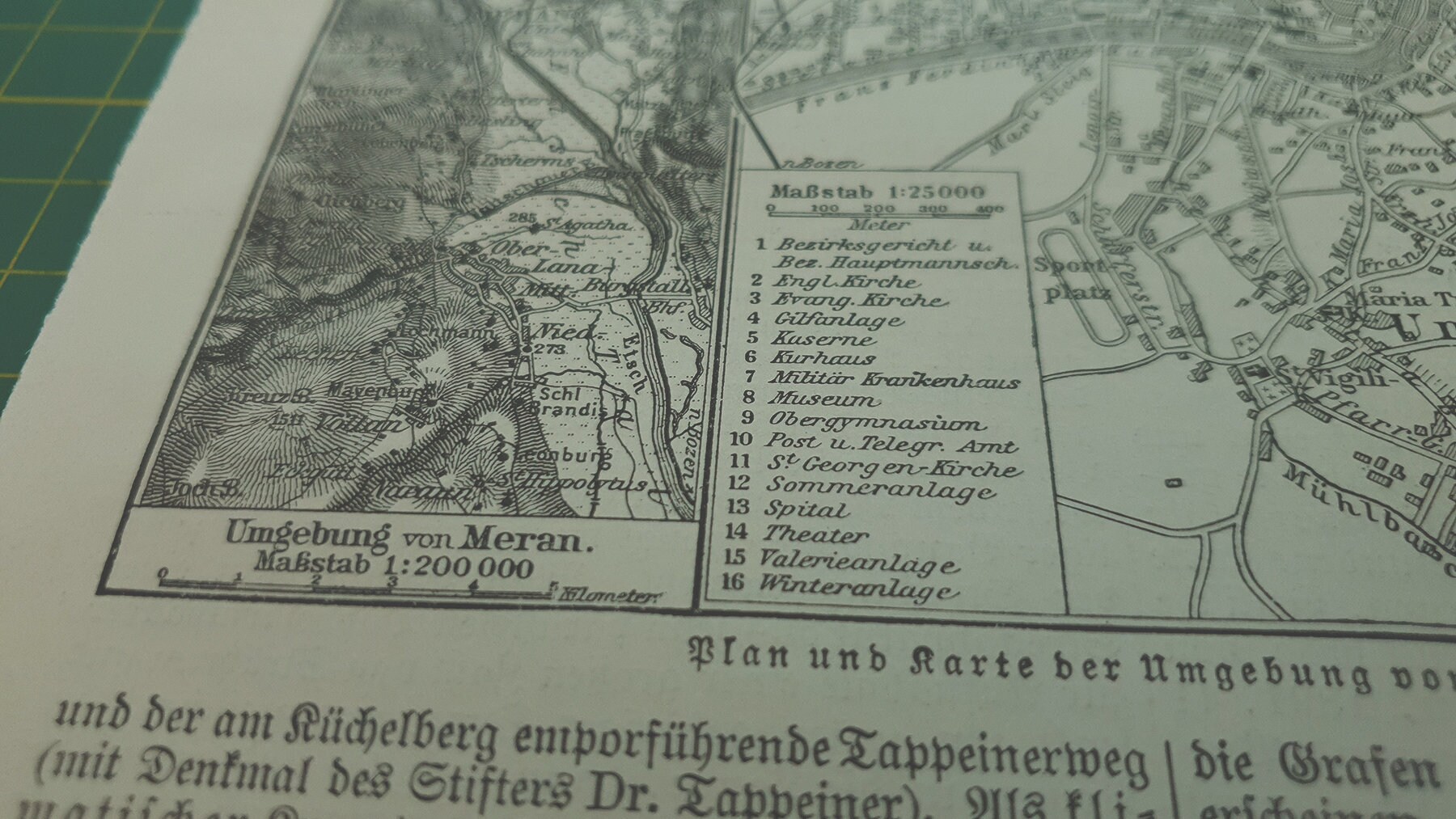 1907 Vintage Merano Map