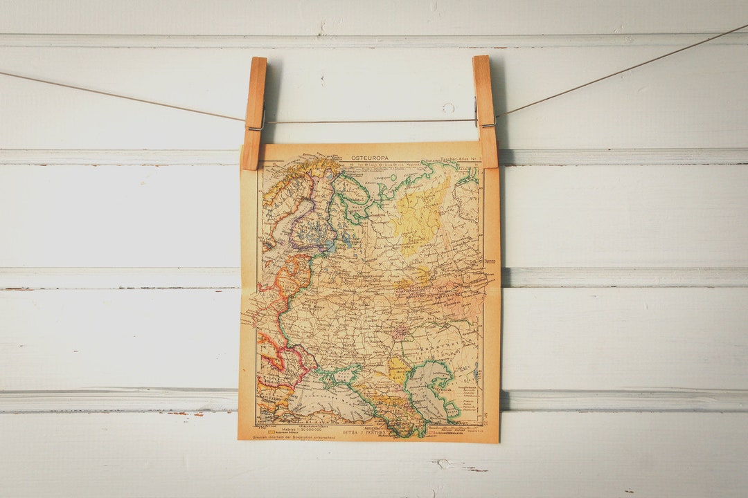 1943 Vintage Map of Russia - Etsy