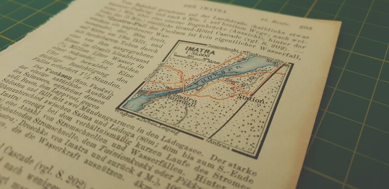 1912 Vintage Imatra Map - Etsy