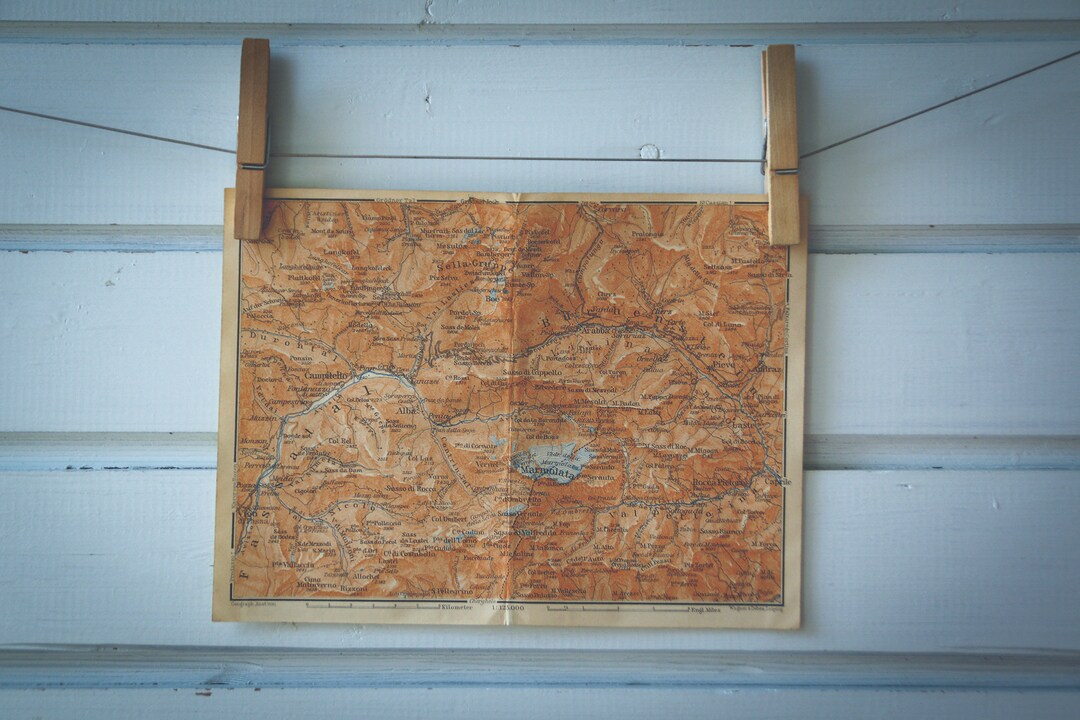 1911 Vintage Map of Marmolada - Etsy