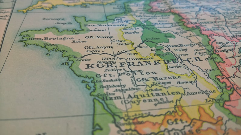 1908 Vintage Map of Hohenstaufen Dynasty Lands - Etsy