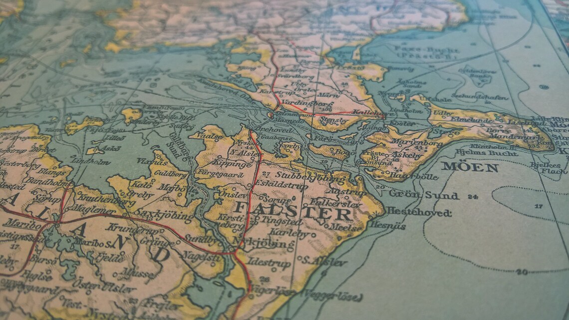 1901 Vintage North Germany Map - Etsy