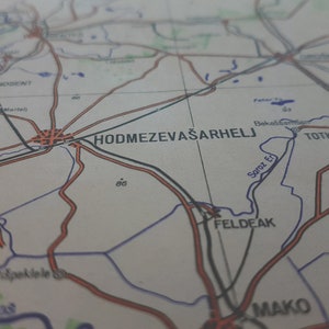 Globes & Maps 1958 Vintage Southeast Austria & West Hungary Map Home ...