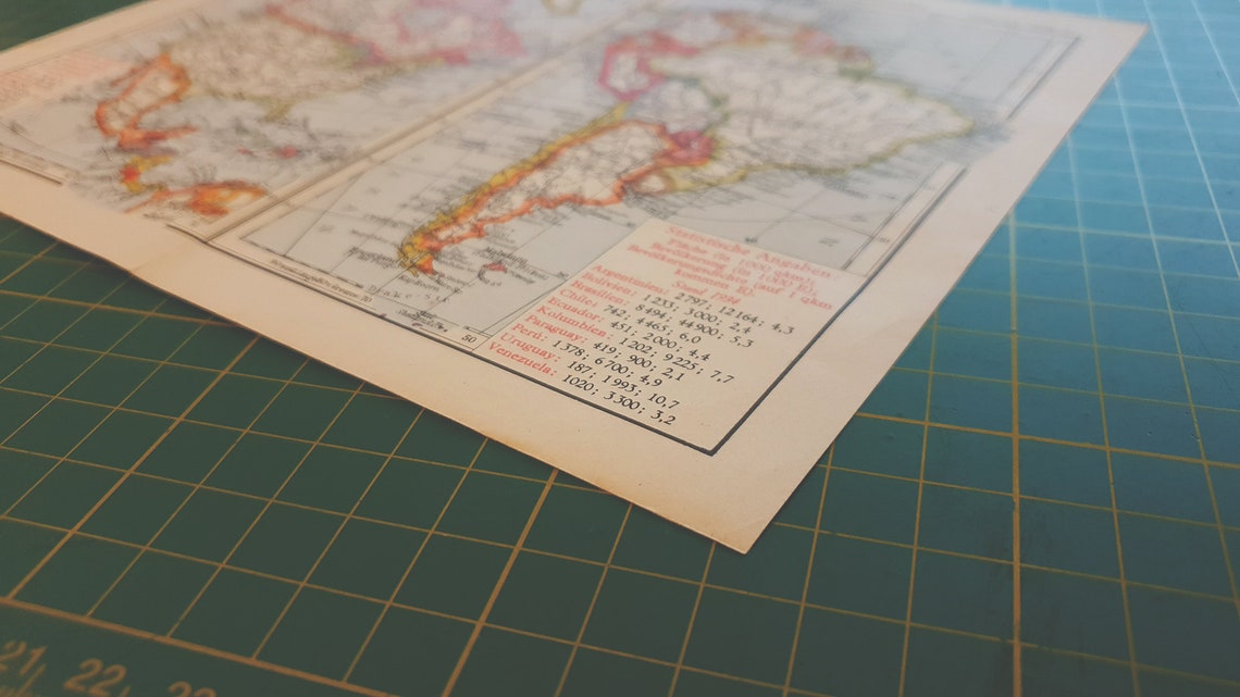 1936 Vintage Map of the Americas | Etsy