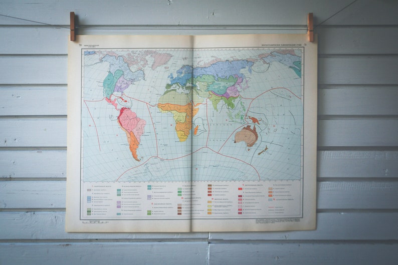 1964 Vintage Zoogeography World Map - Etsy