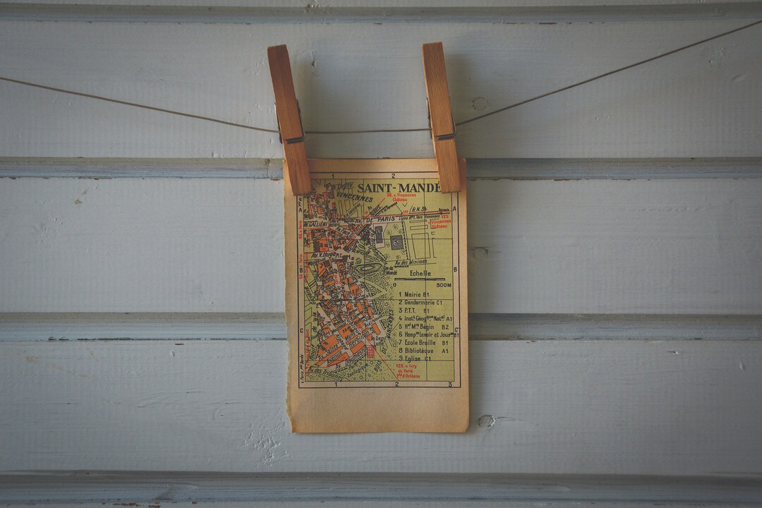 1950s Vintage Saint-mandé Map - Etsy