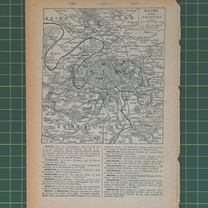 1932 Vintage Map of Paris - Etsy