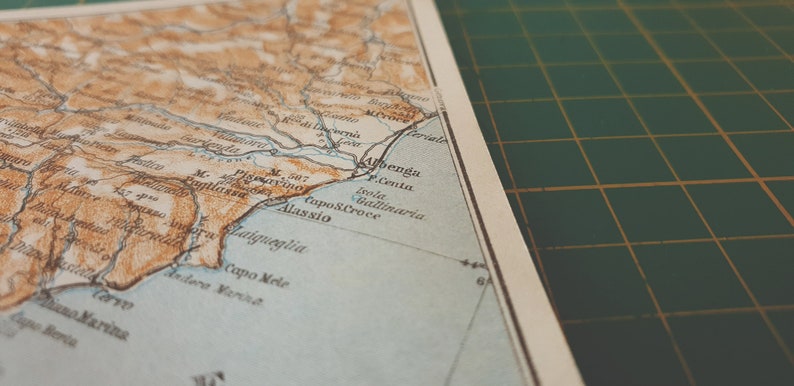 1928 Vintage West Italian Riviera Map | Etsy