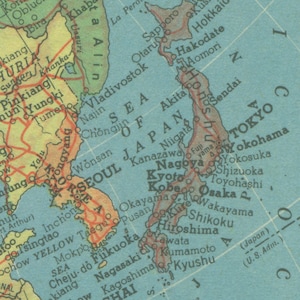1955 Vintage Map of Asia - Etsy