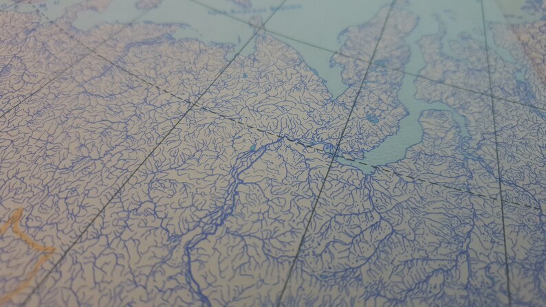 1964 Vintage Russia Rivers & Lakes Map - Etsy