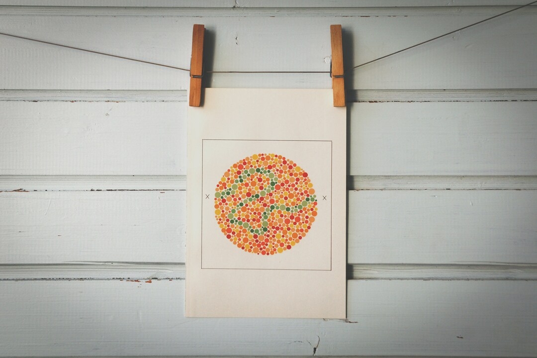 1986 Vintage Ishihara Color Test Plate - Etsy