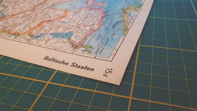 1936 Vintage Baltic States Map | Etsy