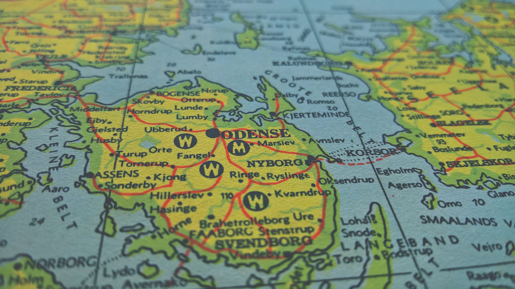 1941 Vintage Denmark Map