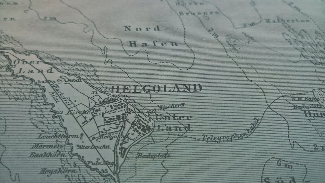 1894 Vintage Heligoland Map - Etsy