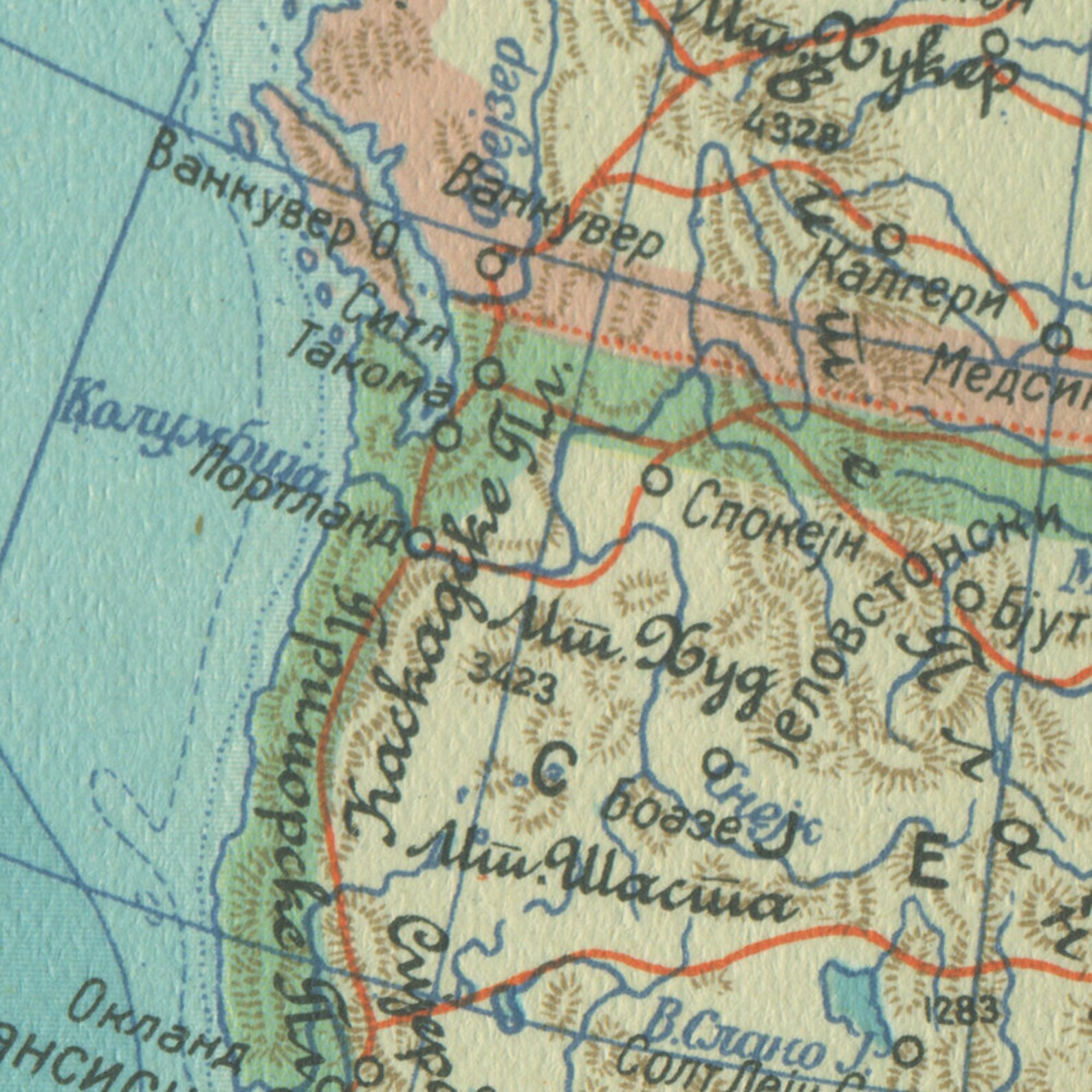 1937 Vintage North America Map - Etsy