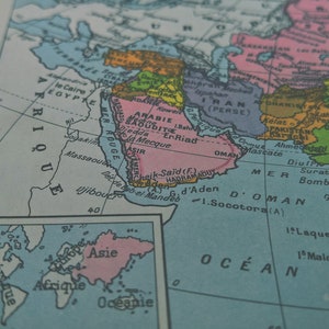 1956 Vintage Map of Asia - Etsy