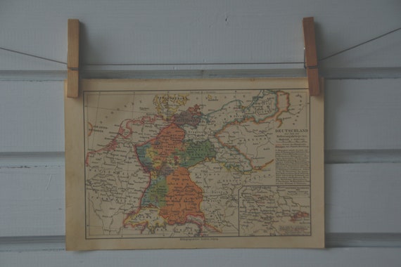 1925 Vintage Map of Germany in the Early 19th Century | Etsy