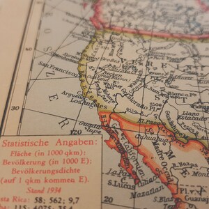 1936 Vintage Map of the Americas - Etsy