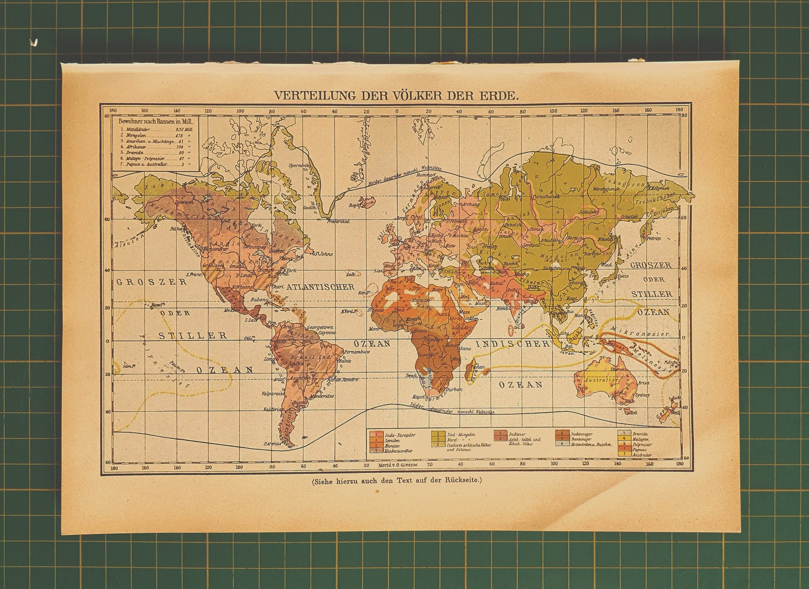 1910s Vintage Ethnographic World Map - Etsy