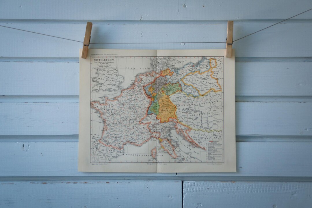 1907 Vintage Map of Central Europe in Early 19th Century - Etsy