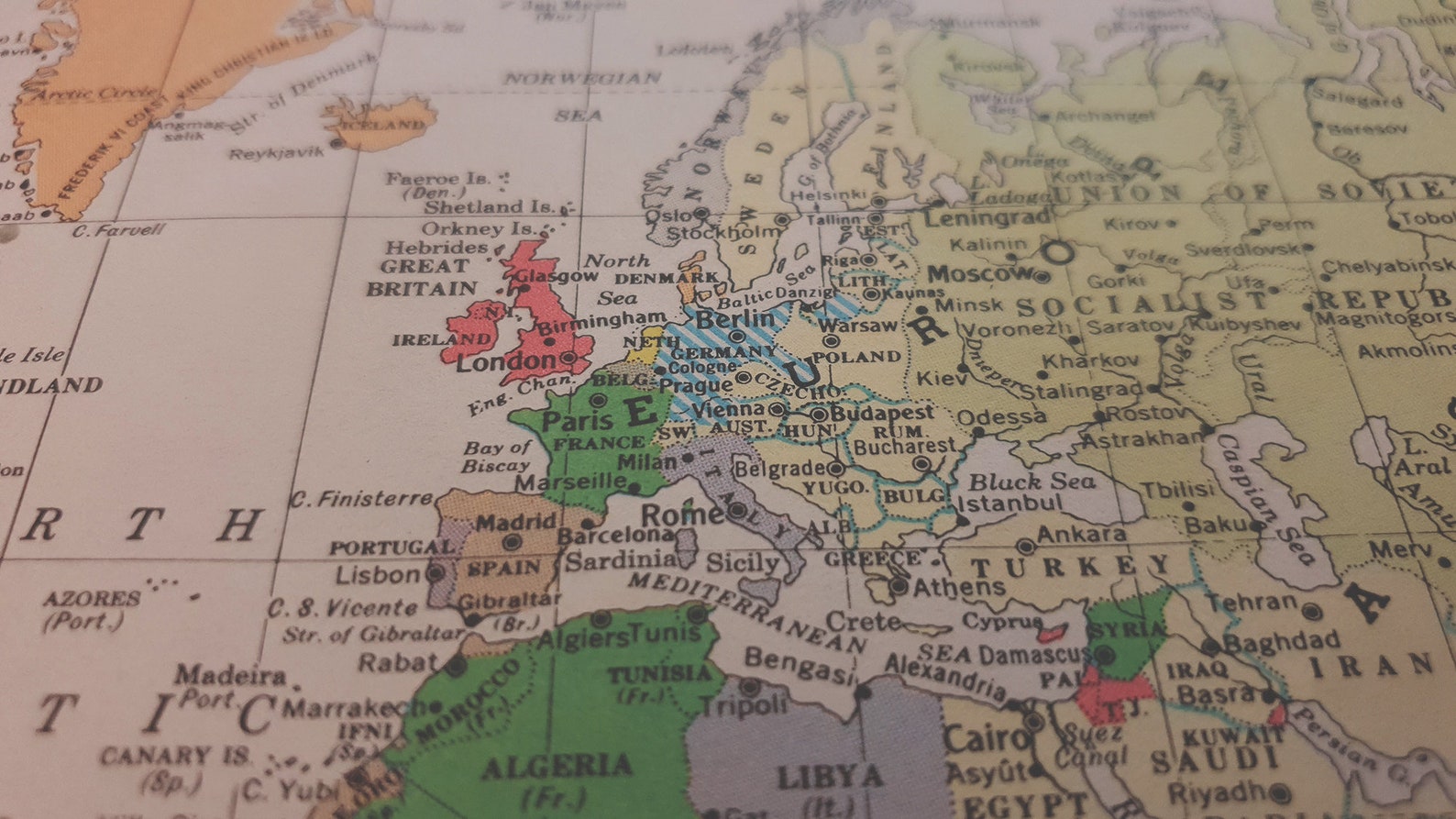 1957 Vintage Interwar Period Map of the World - Etsy