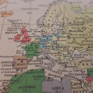 1957 Vintage Interwar Period Map of the World - Etsy