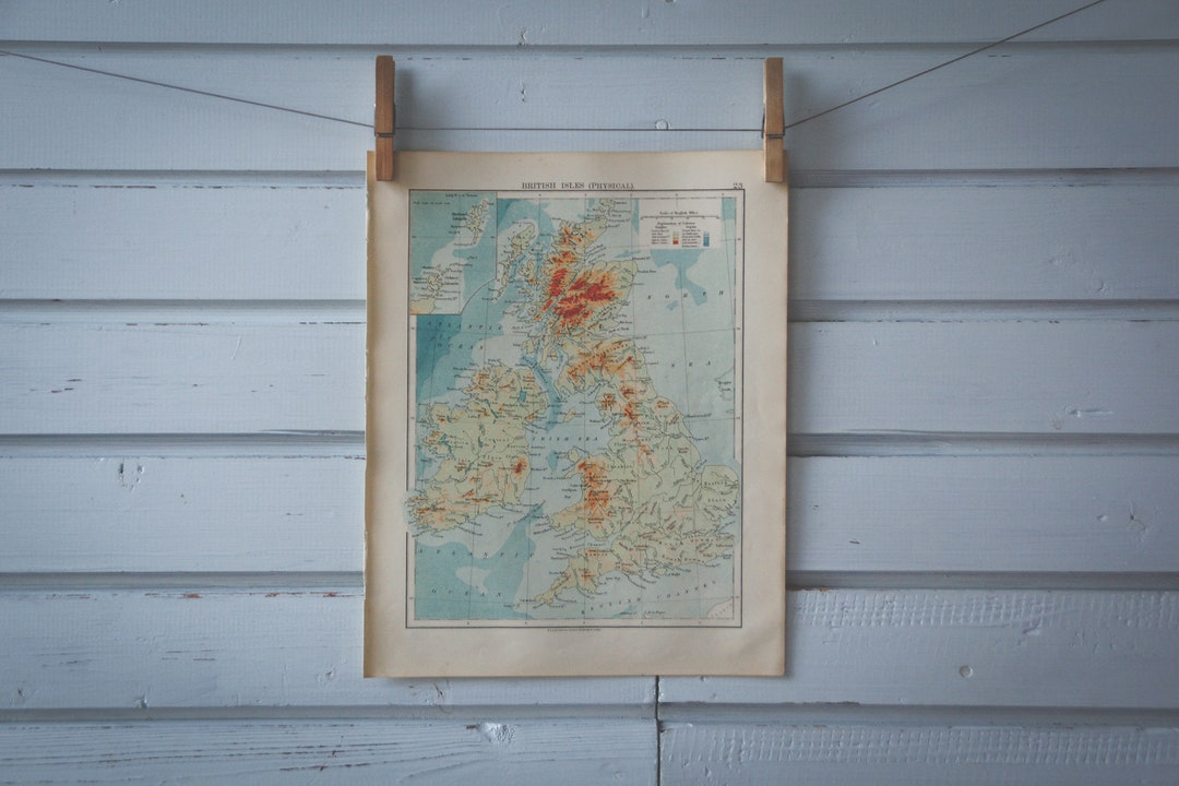 1907 Vintage United Kingdom Map - Etsy