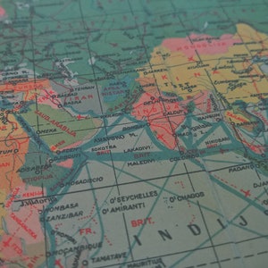 1959 Vintage World Map - Etsy