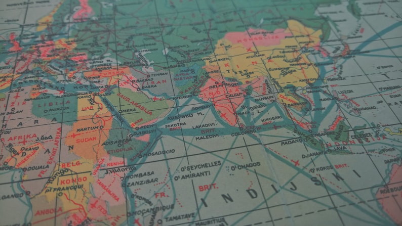 1959 Vintage World Map - Etsy