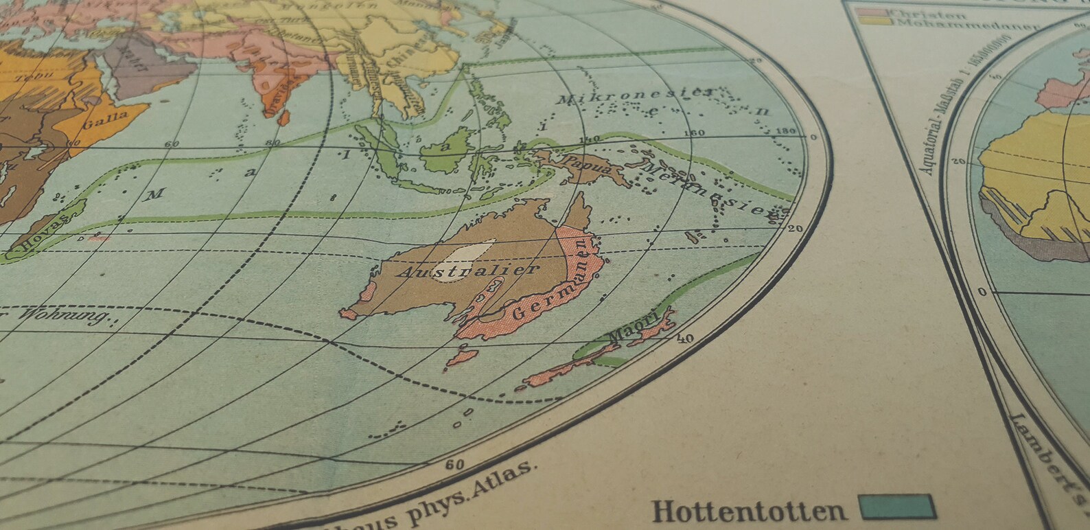 1900s Vintage World Population Map - Etsy