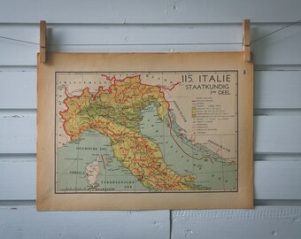 1941 Vintage North Italy Map | Etsy
