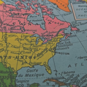 1956 Vintage Map of the Americas - Etsy