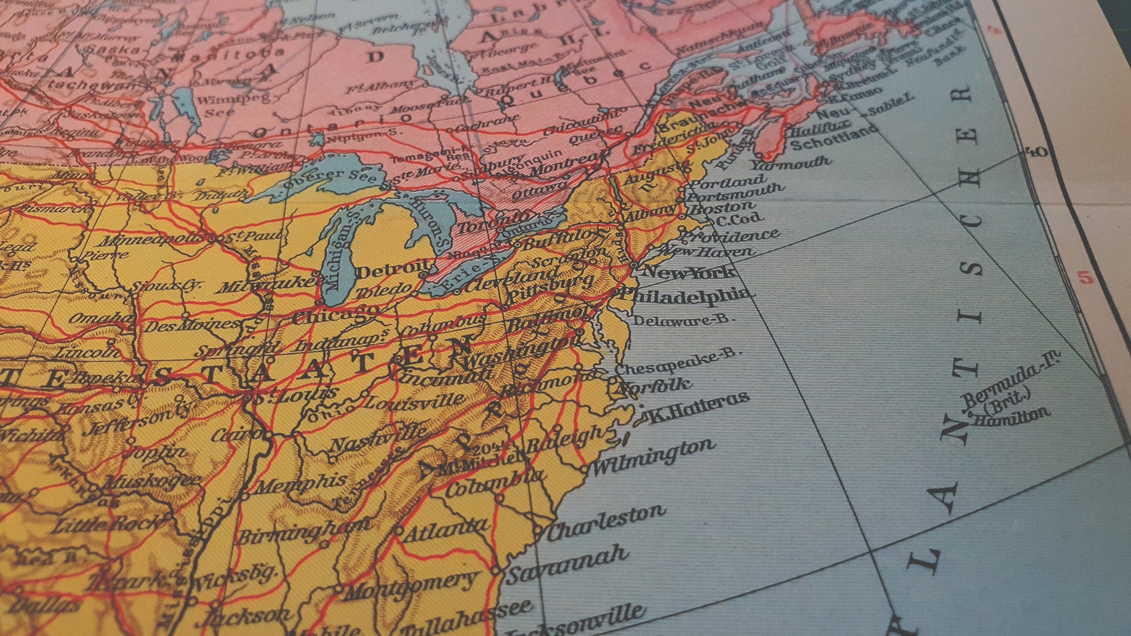 1936 Vintage North America Map - Etsy