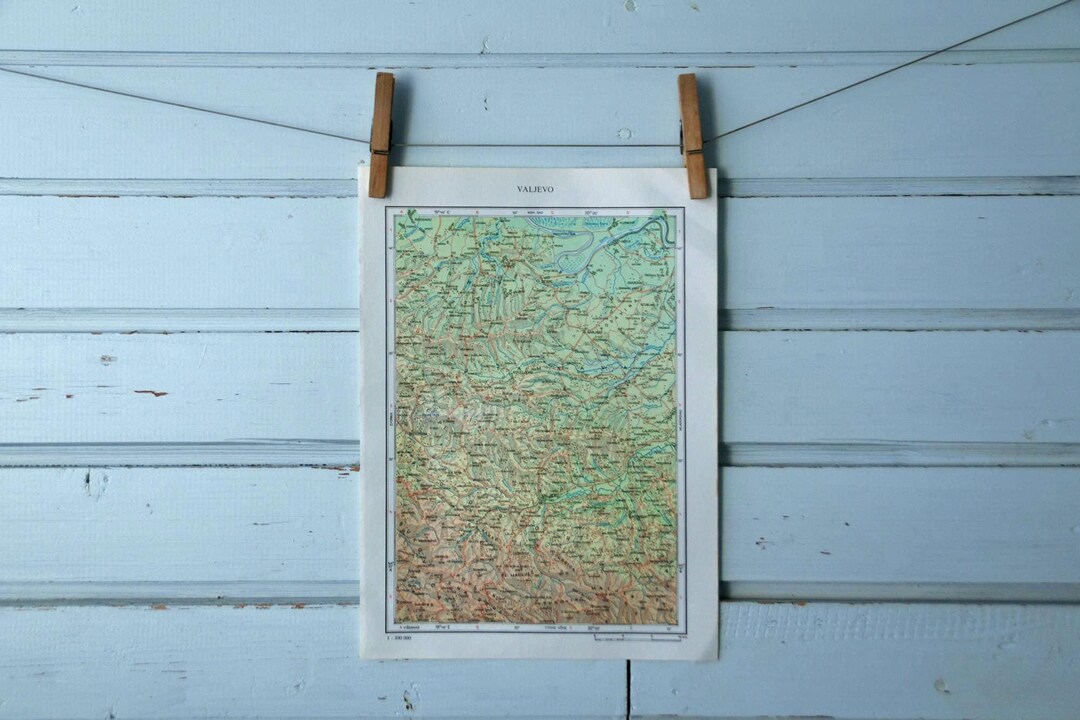 1971 Vintage Valjevo & Surroundings Map - Etsy