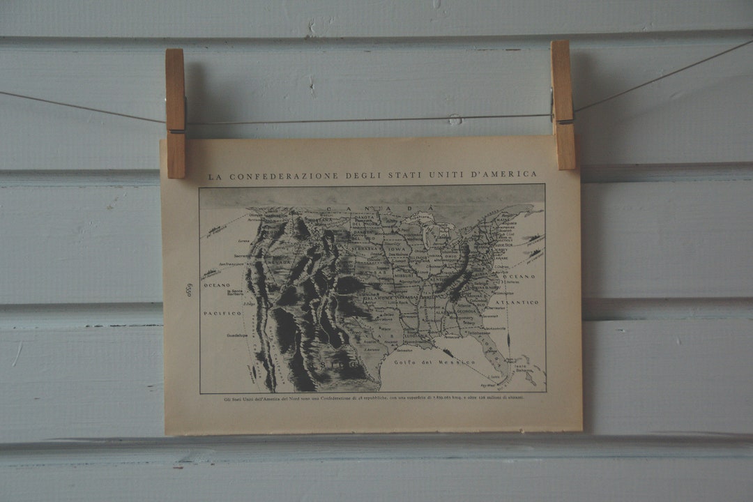 1935 Vintage Map of USA - Etsy