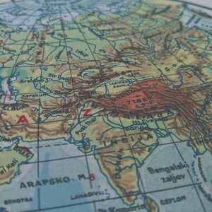 1951 Vintage World Hemispheres Map - Etsy
